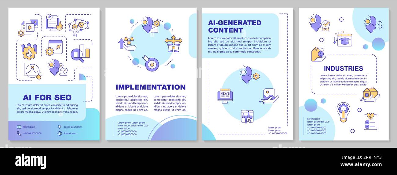 2D brochure with AI for SEO linear icons Stock Vector Image & Art - Alamy