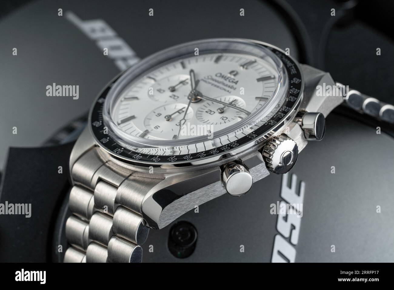 Omega Speedmaster in Canopus Gold Stock Photo - Alamy