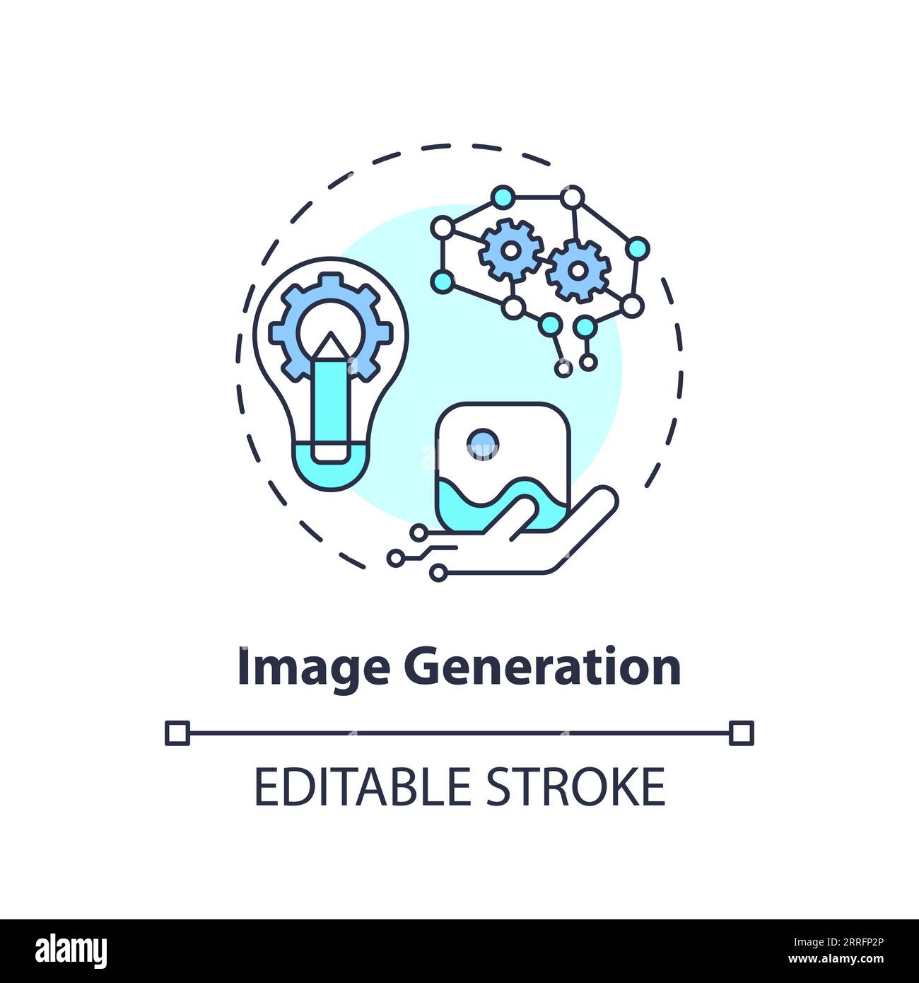 2D customizable image generation line icon concept Stock Vector Image ...