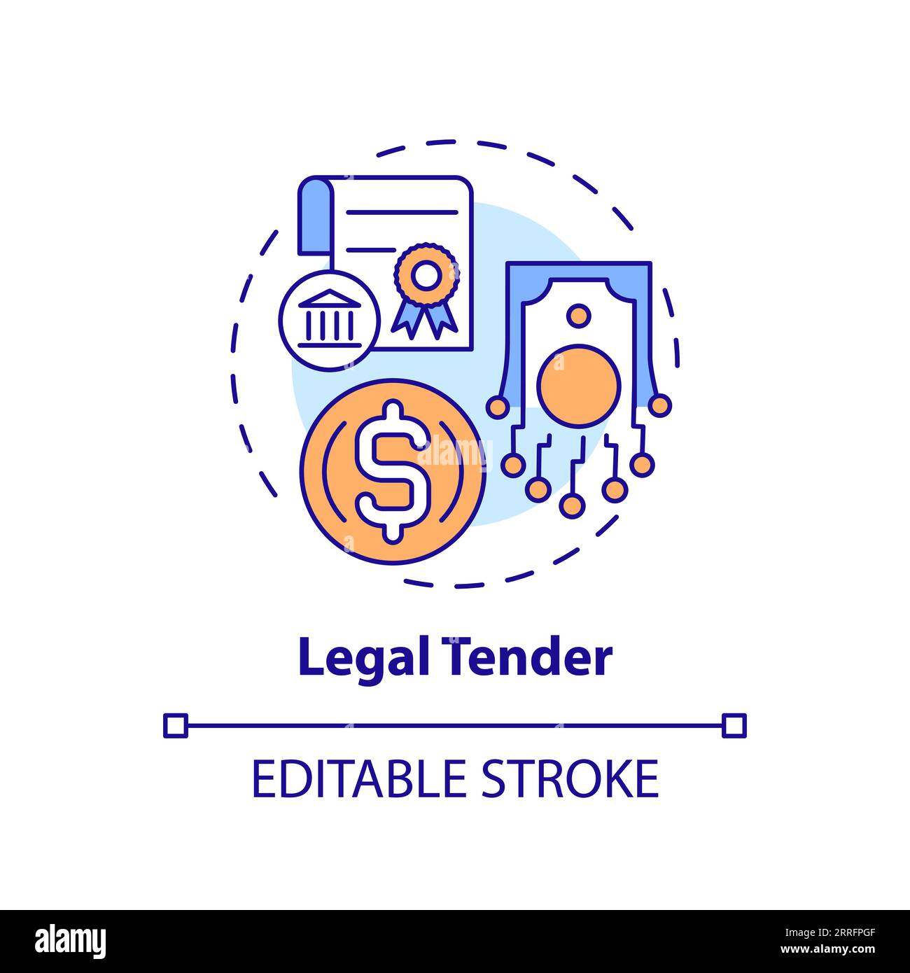 2D customizable legal tender line icon concept Stock Vector Image & Art ...