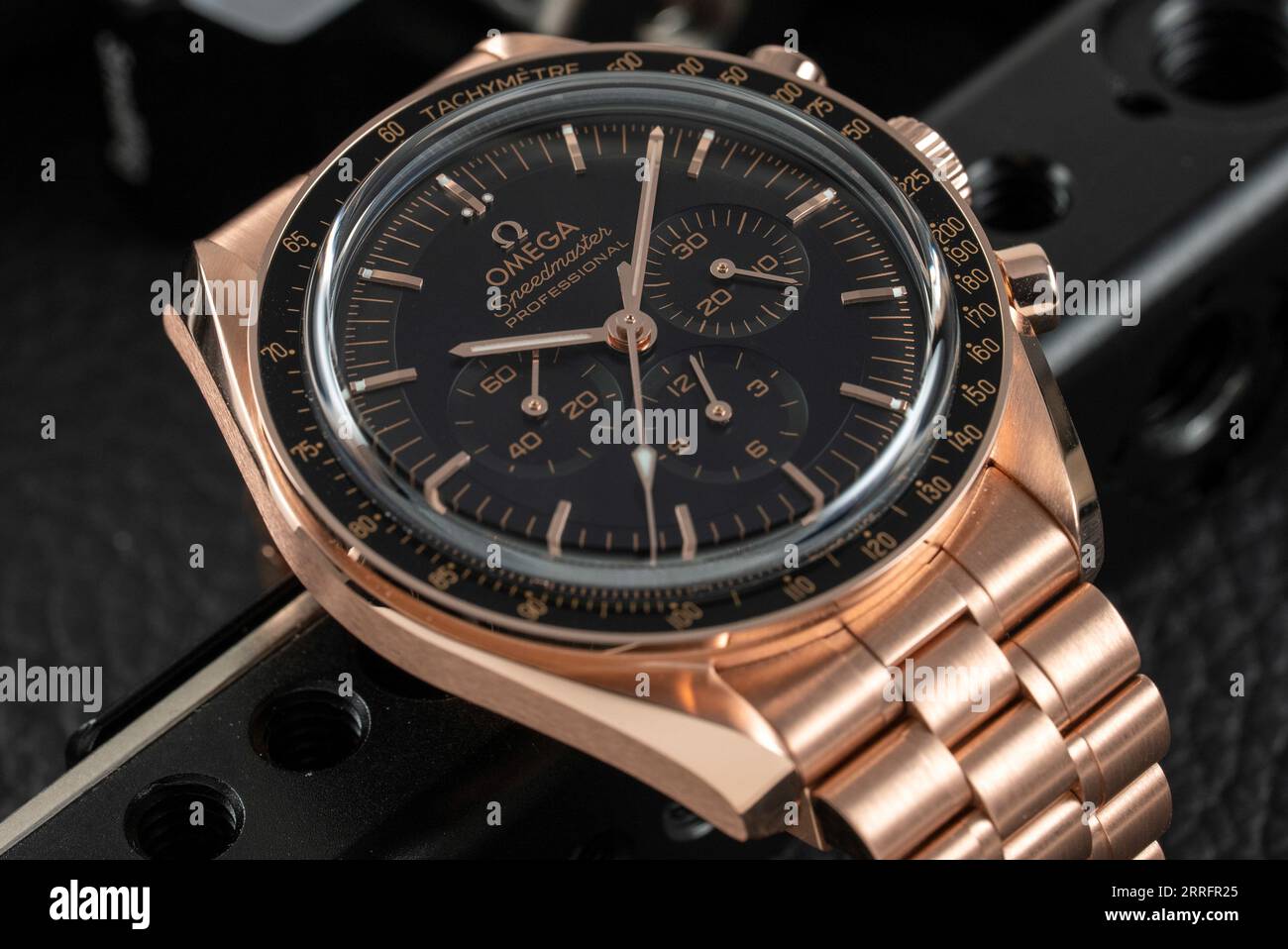 Omega Speedmaster in Sedna gold Stock Photo - Alamy