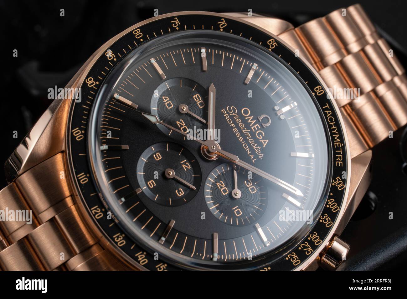 Omega Speedmaster in Sedna gold Stock Photo - Alamy