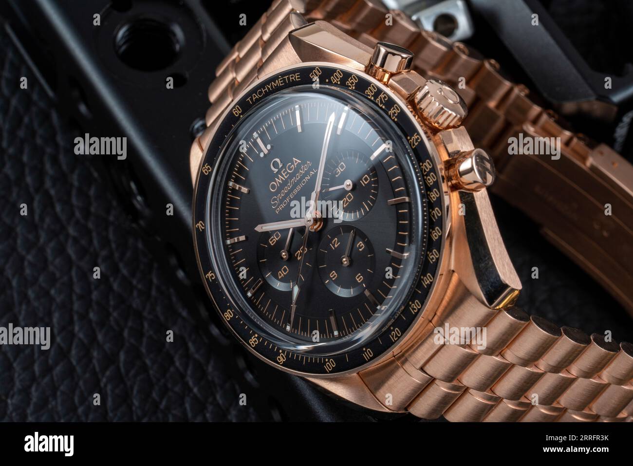 Omega Speedmaster in Sedna gold Stock Photo - Alamy