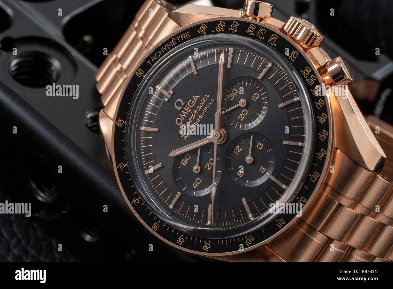 Omega Speedmaster in Sedna gold Stock Photo - Alamy