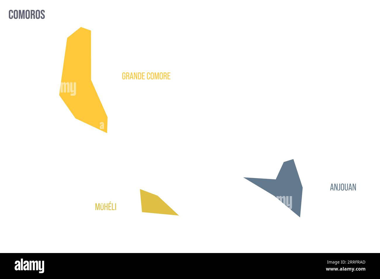 Comoros political map of administrative divisions - autonomous islands ...