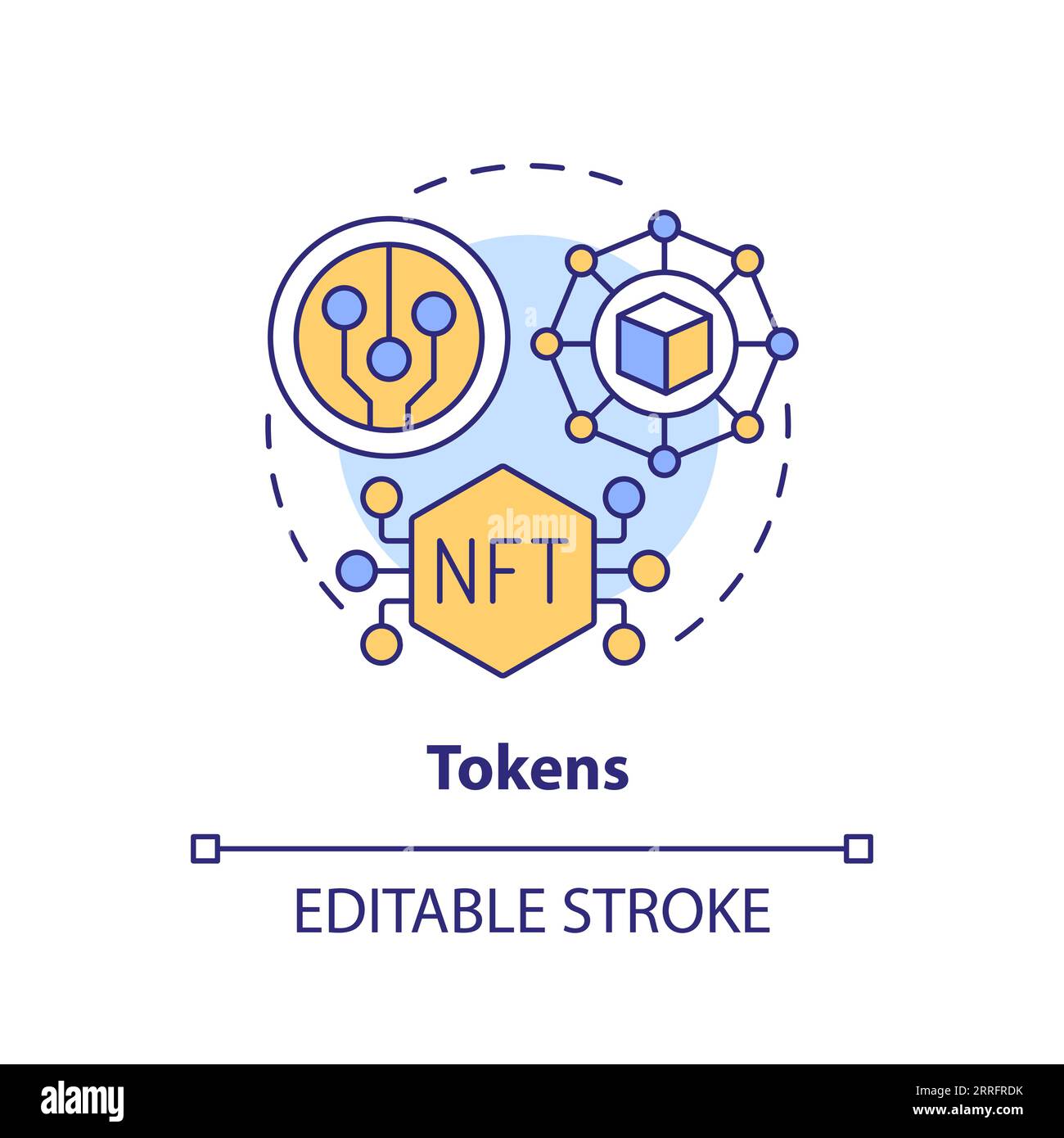 2d Customizable Tokens Line Icon Concept Stock Vector Image And Art Alamy