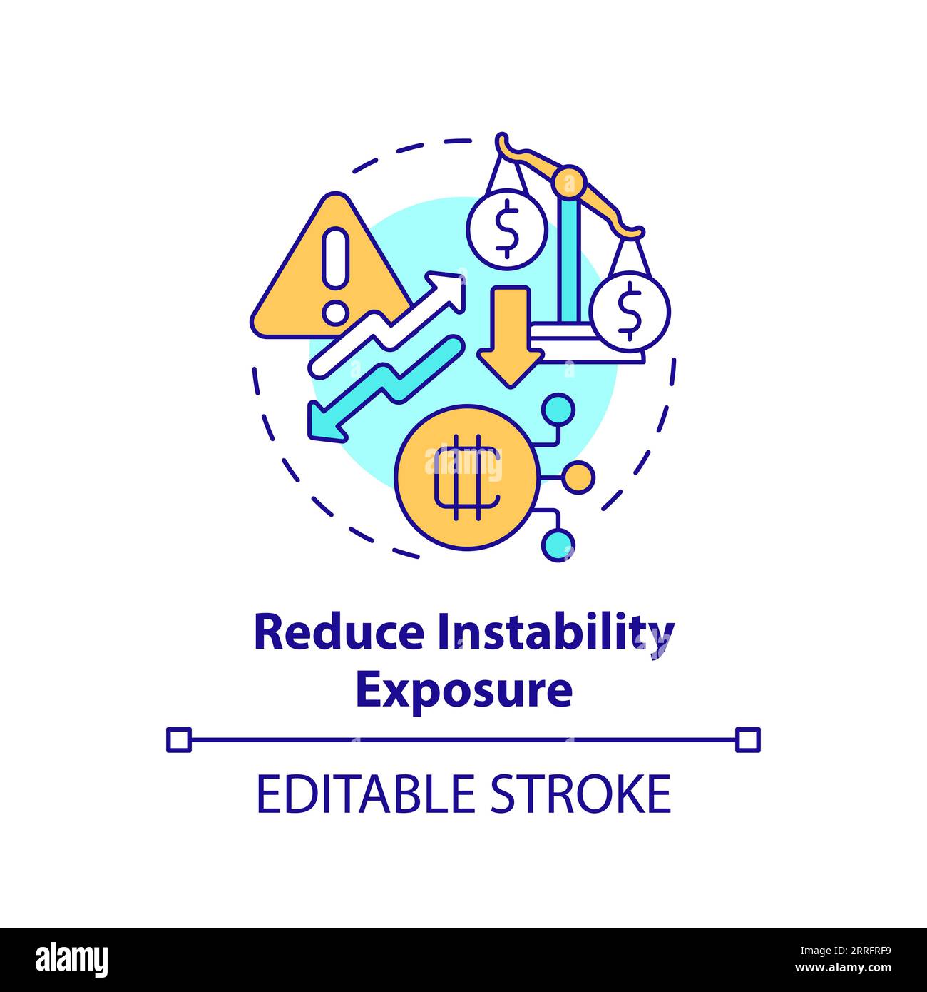 2D reduce instability exposure line icon concept Stock Vector Image ...