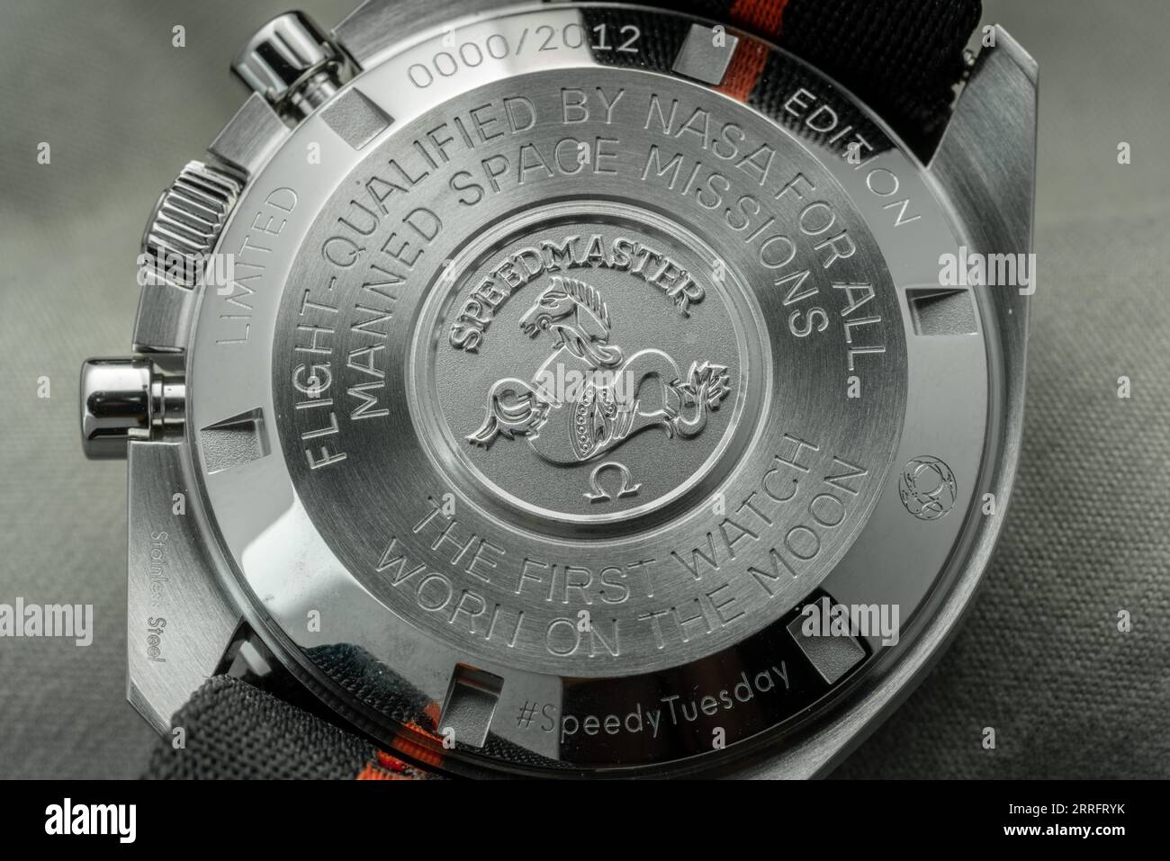 Omega Speedmaster Speedy Tuesday Models Stock Photo - Alamy