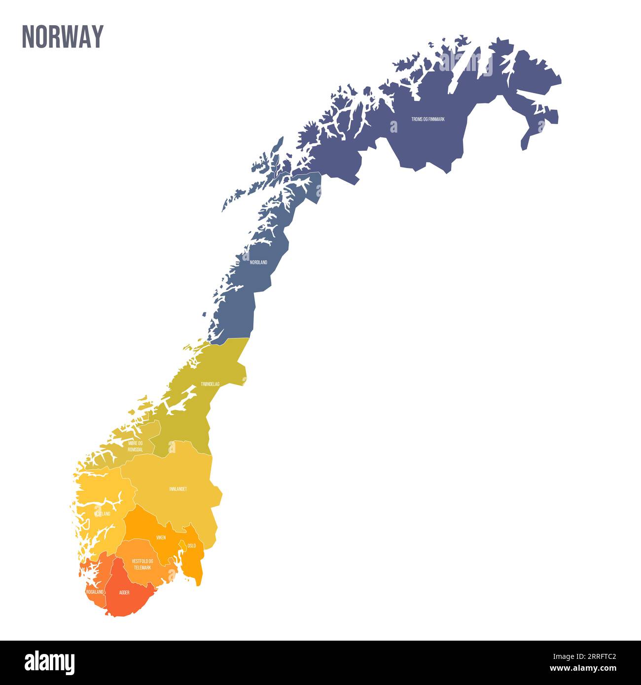 Norway political map of administrative divisions - counties and ... Norway political map of administrative divisions - counties and ...