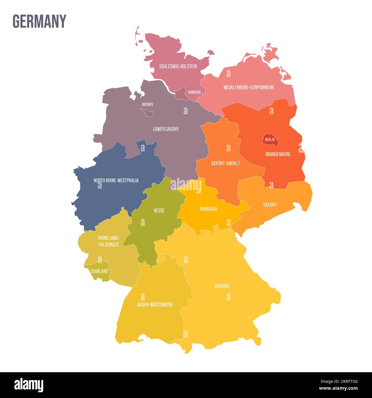 Germany political map of administrative divisions - federal states ...