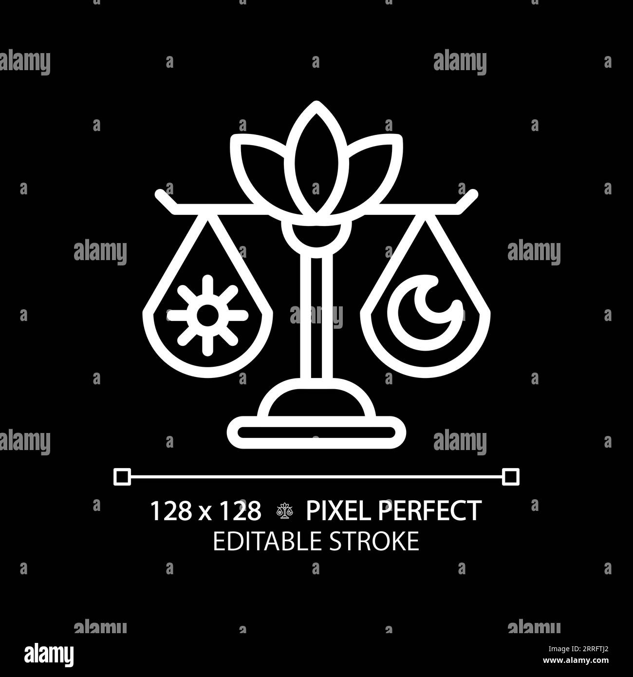 2D customizable day and night balance white linear icon Stock Vector ...