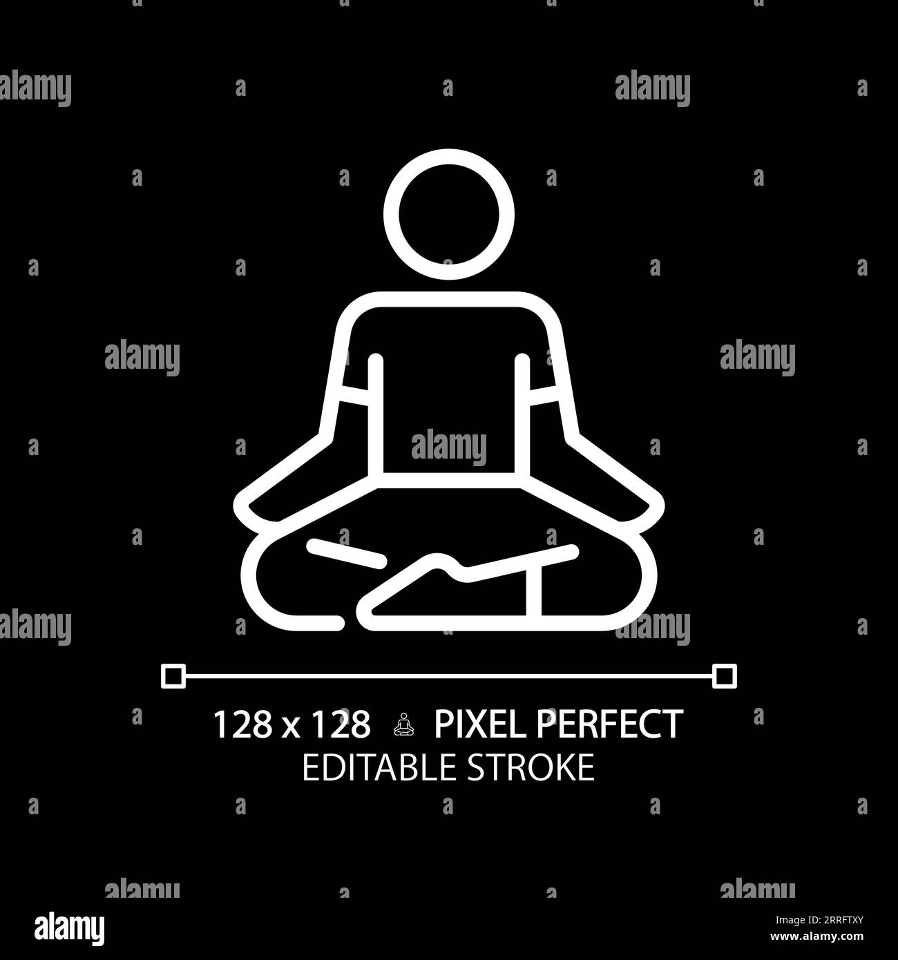 2D customizable lotus position white linear icon Stock Vector Image ...