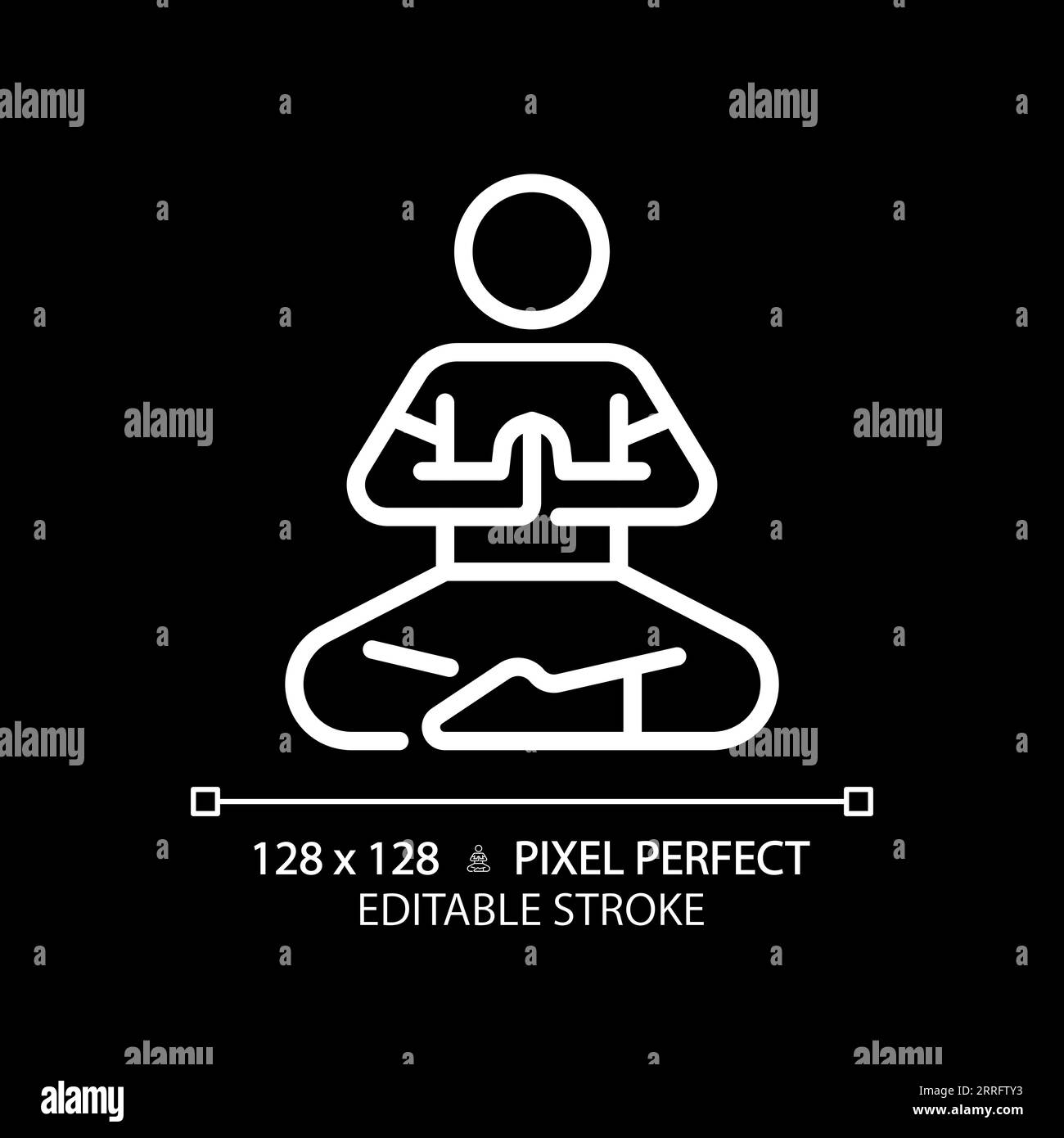 2D customizable prayer pose white linear icon Stock Vector Image & Art ...