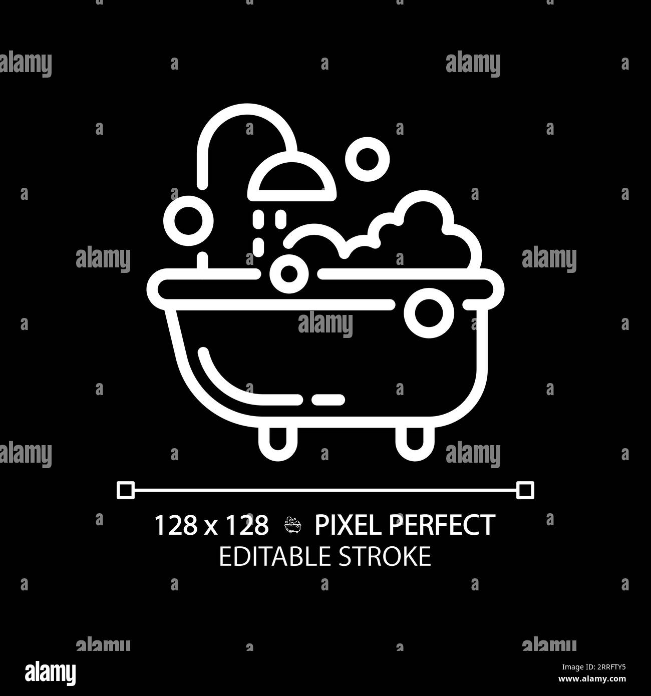 2D customizable bubble bath white linear icon Stock Vector Image & Art ...