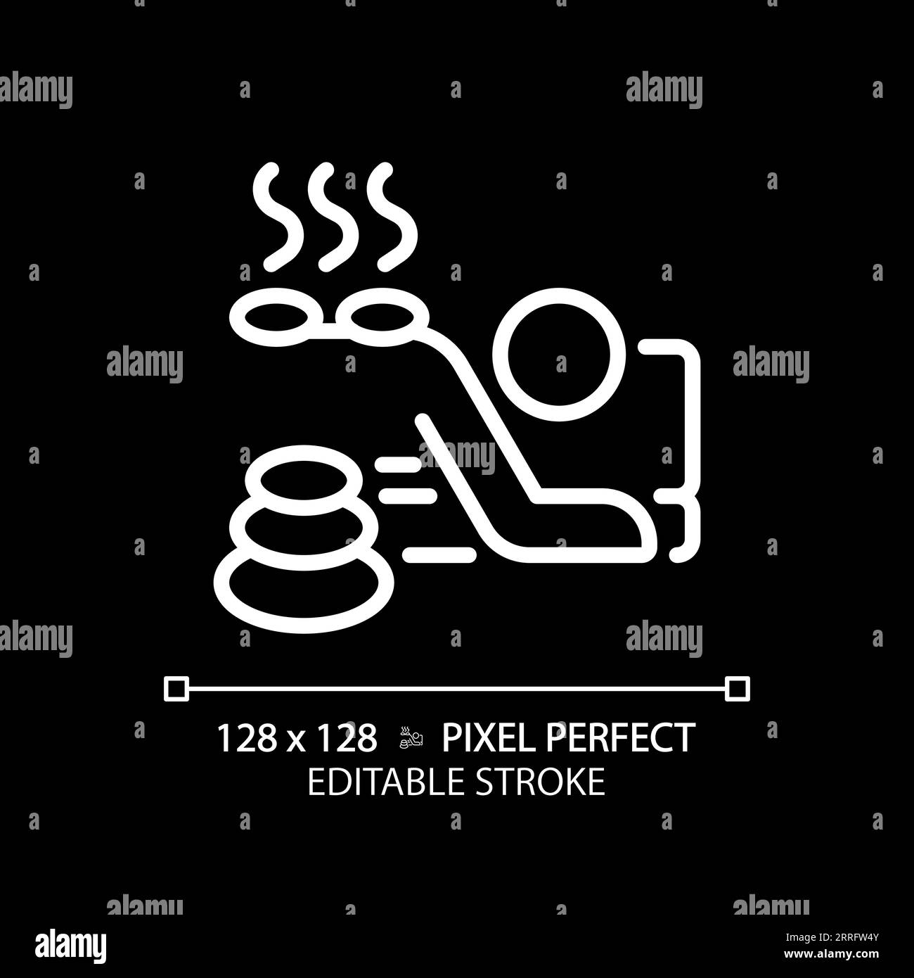 2D customizable hot stone therapy white linear icon Stock Vector Image ...