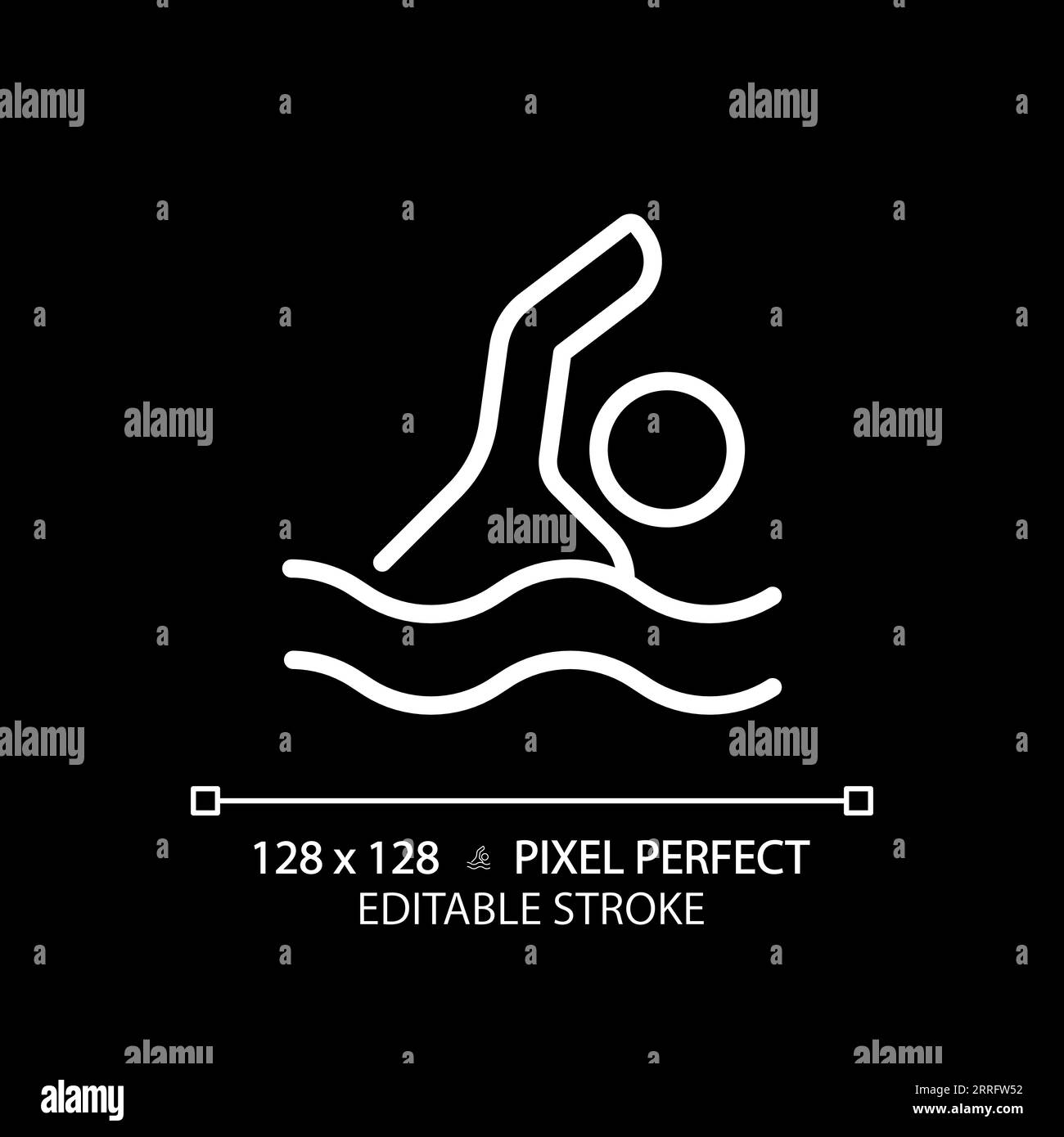 2D customizable swimming white linear icon Stock Vector Image & Art - Alamy