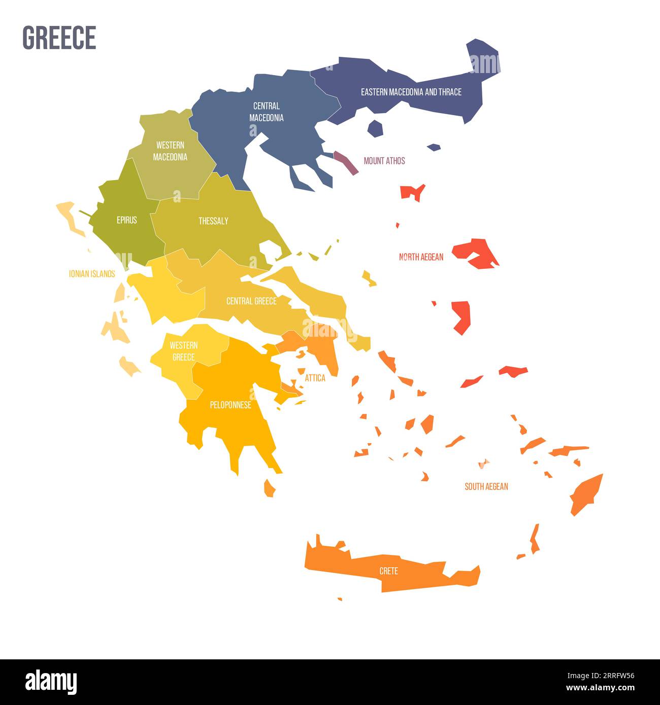 Greece political map of administrative divisions - decentralized ...