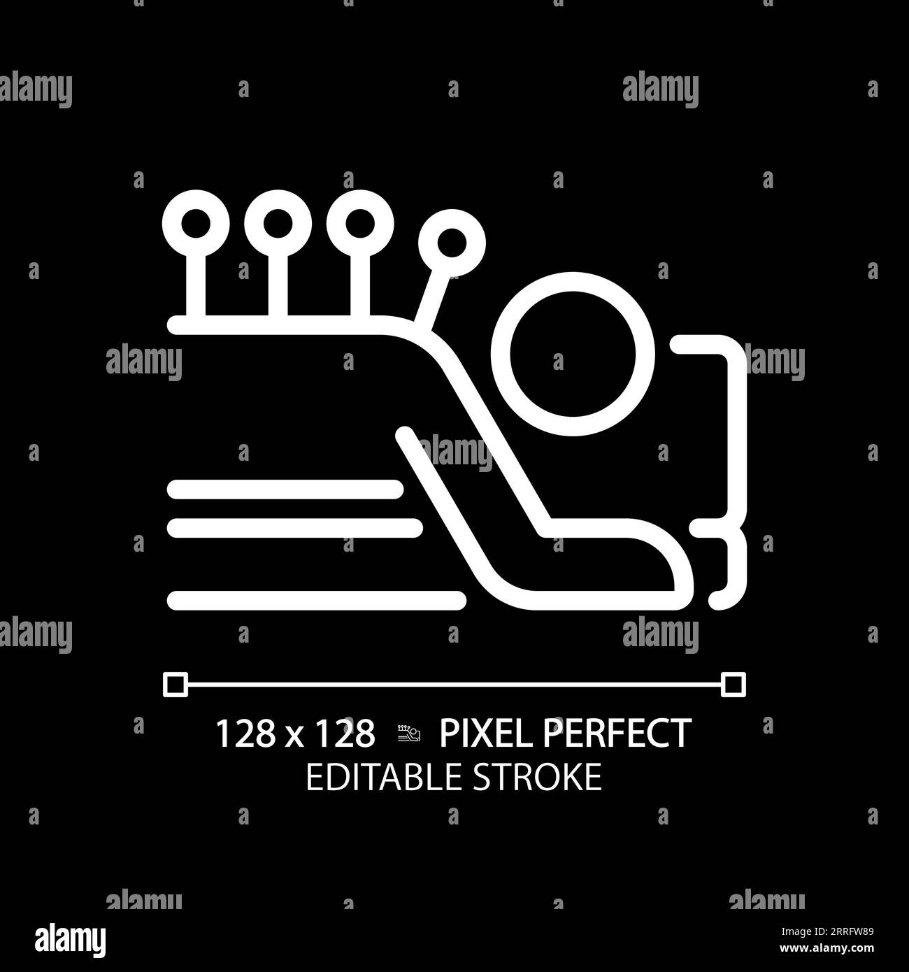 2D customizable acupuncture white linear icon Stock Vector Image & Art ...