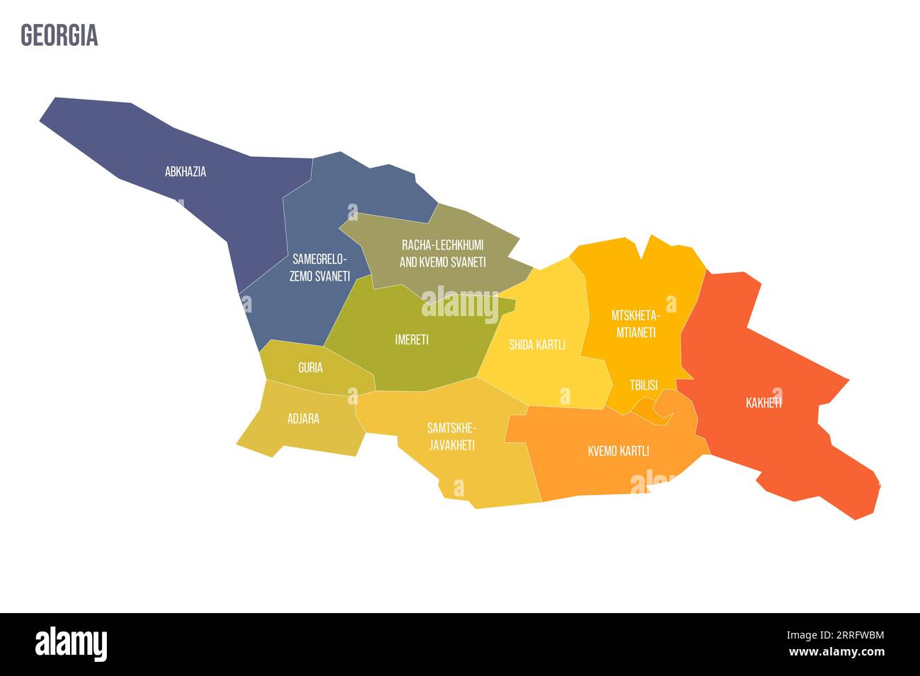 Georgia political map of administrative divisions - regions and ...