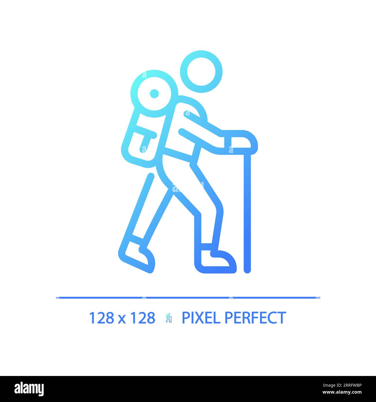 Blue gradient hiking linear icon Stock Vector Image & Art - Alamy