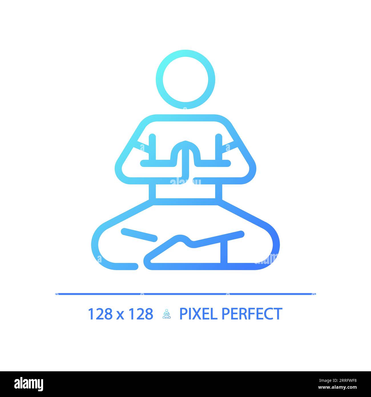 Blue gradient prayer pose linear icon Stock Vector Image & Art - Alamy