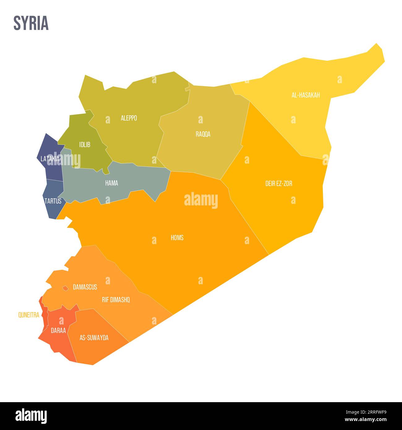 Syria political map of administrative divisions - governorates ...