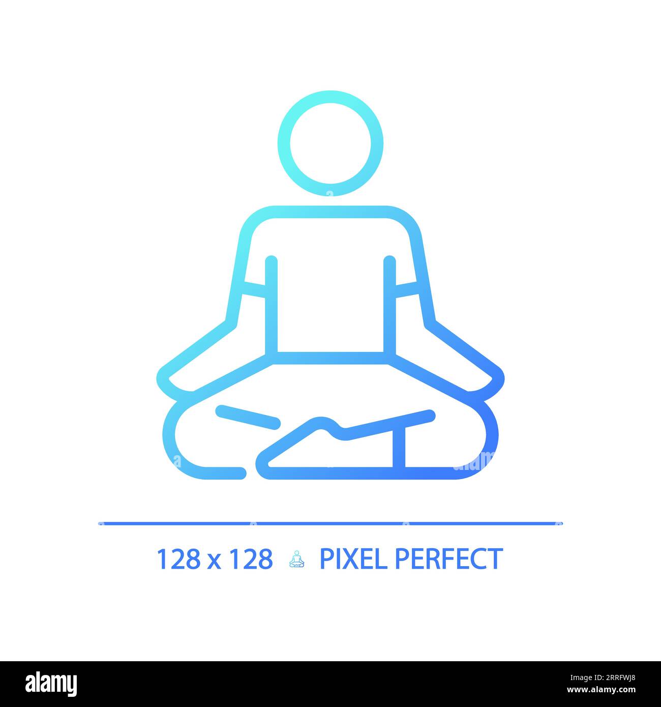 Blue gradient lotus position linear icon Stock Vector Image & Art - Alamy