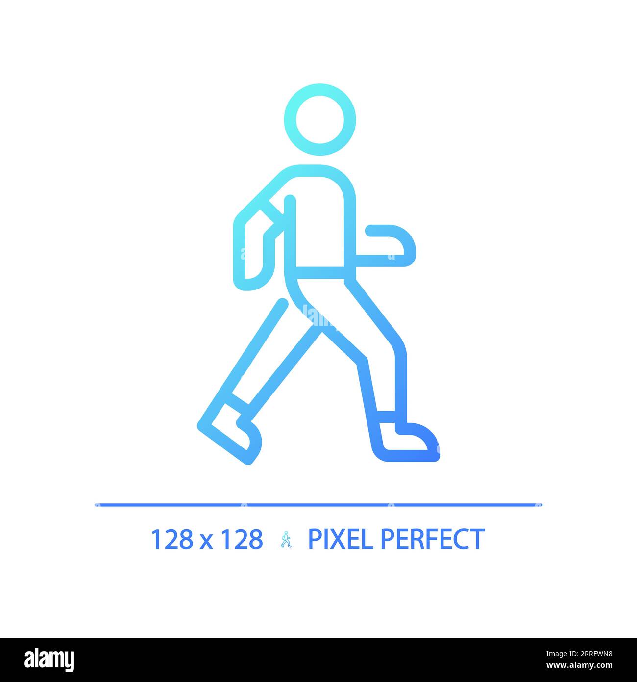 Blue gradient walking linear icon Stock Vector Image & Art - Alamy