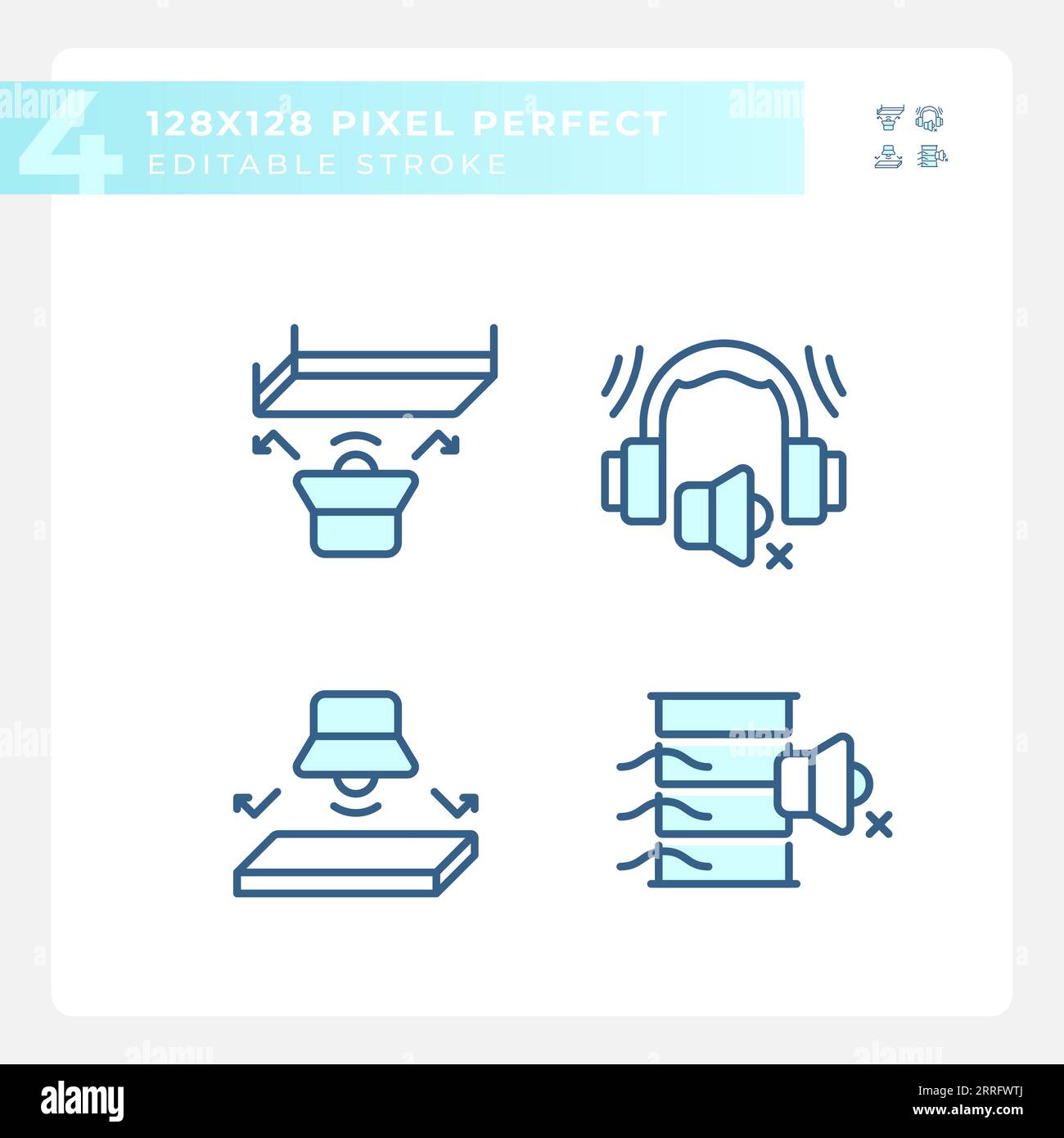 Editable pixel perfect soundproofing thin line icons set Stock Vector ... Editable pixel perfect soundproofing thin line icons set Stock Vector ...