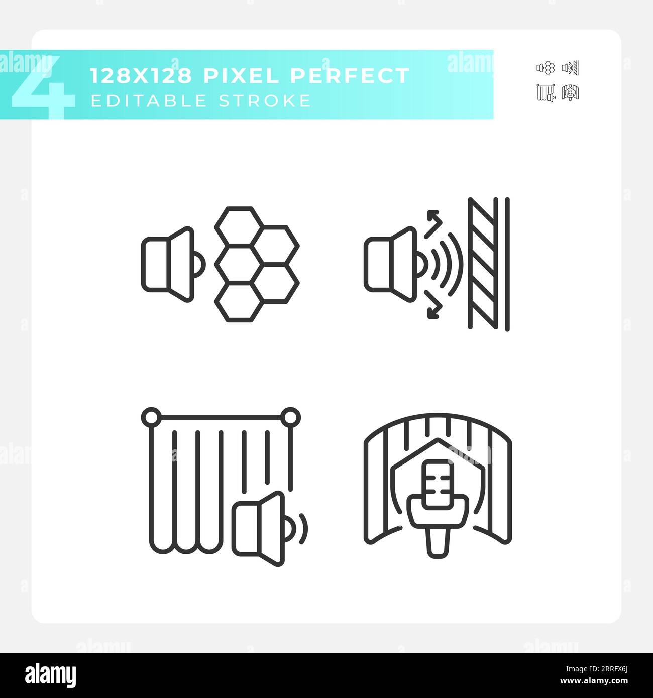 Pixel perfect black soundproofing icons set Stock Vector Image & Art ...
