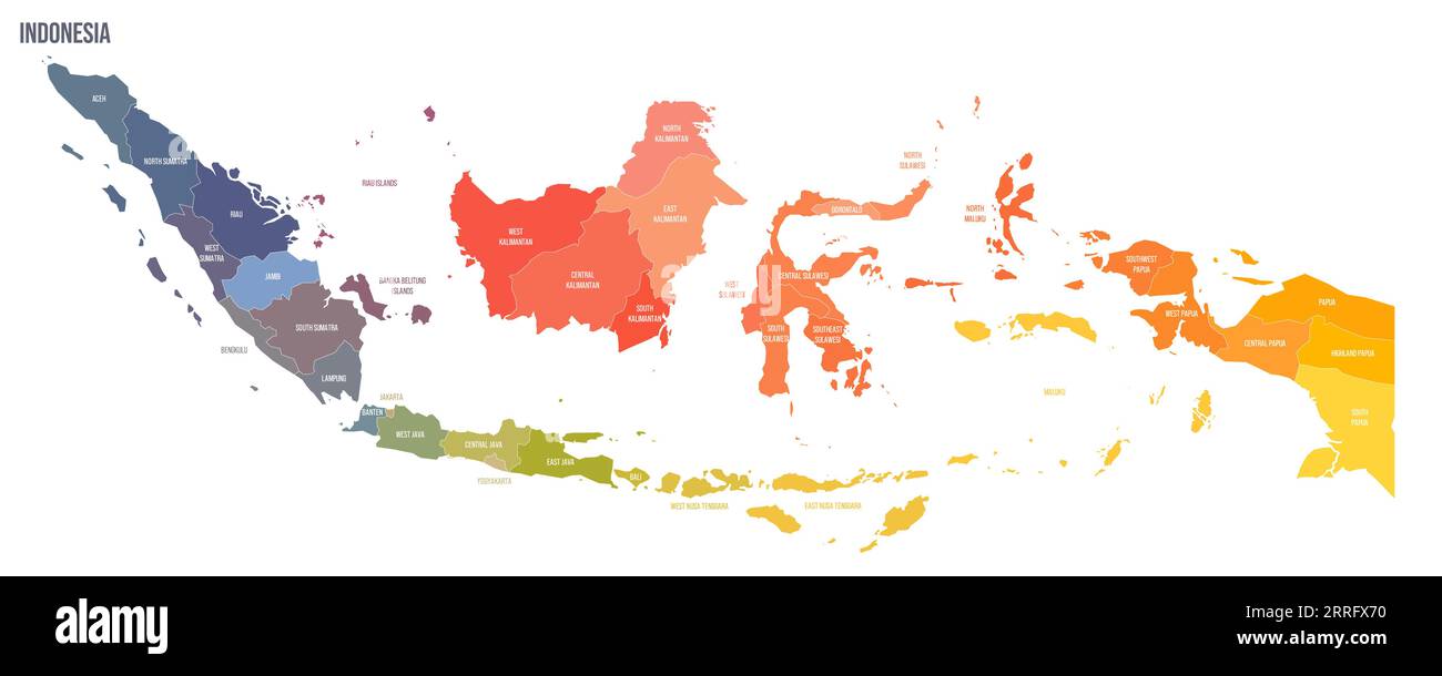 Indonesia political map of administrative divisions - provinces and ...