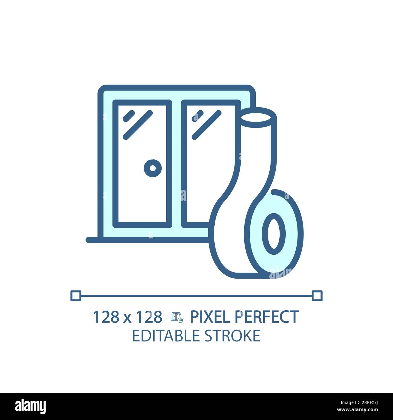 Customizable soundproof windows blue thin linear icon Stock Vector ...