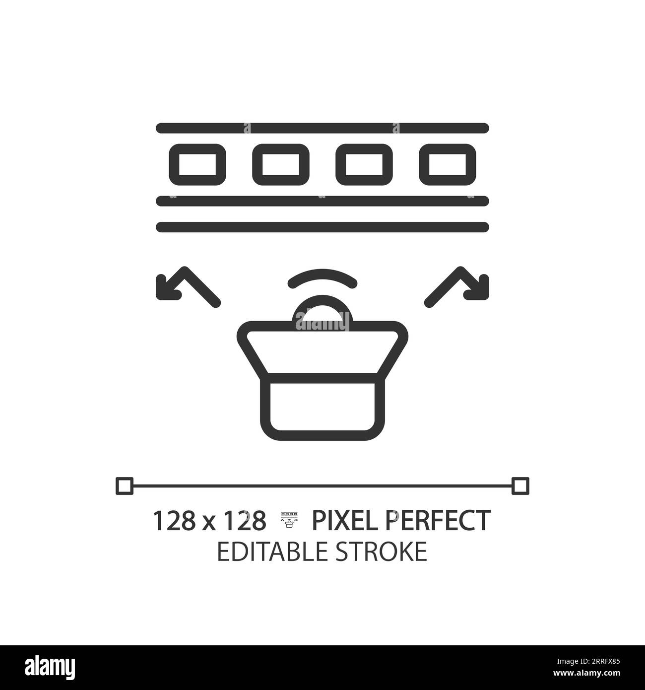 Customizable resilient sound channel black thin linear icon Stock ...