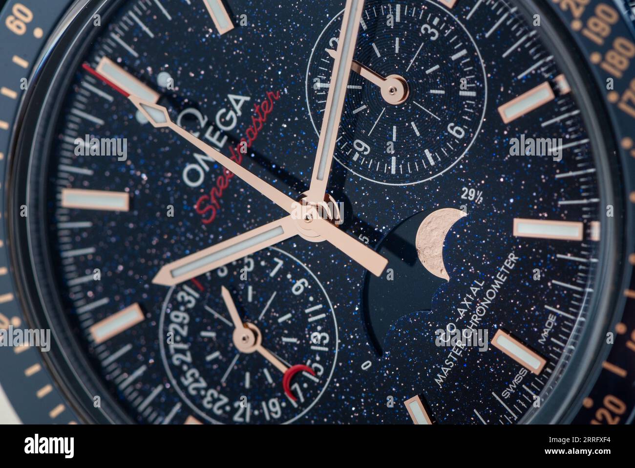 Omega Speedmaster Chronograph with moon phase Stock Photo - Alamy