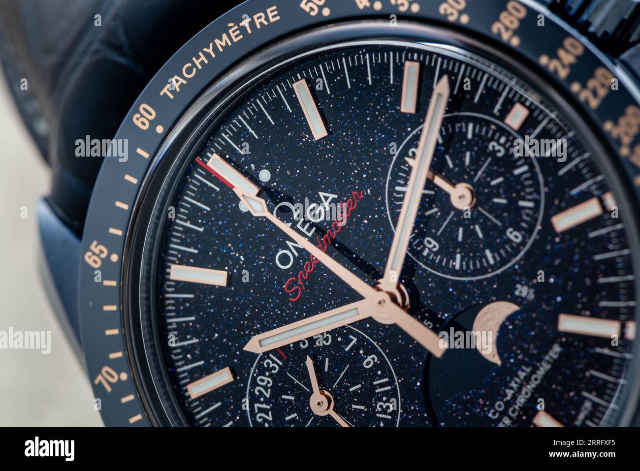 Omega Speedmaster Chronograph with moon phase Stock Photo - Alamy