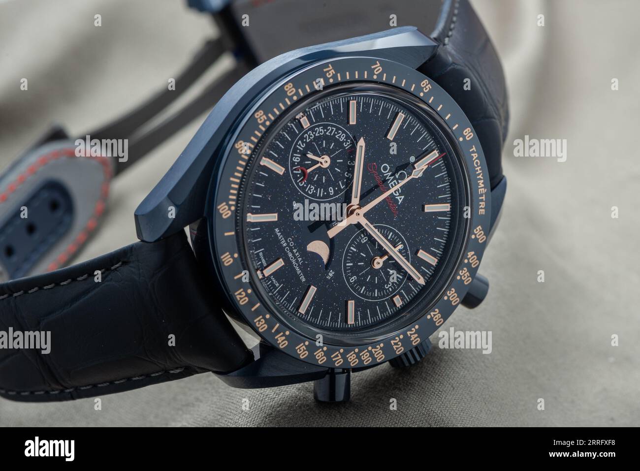 Omega Speedmaster Chronograph with moon phase Stock Photo - Alamy