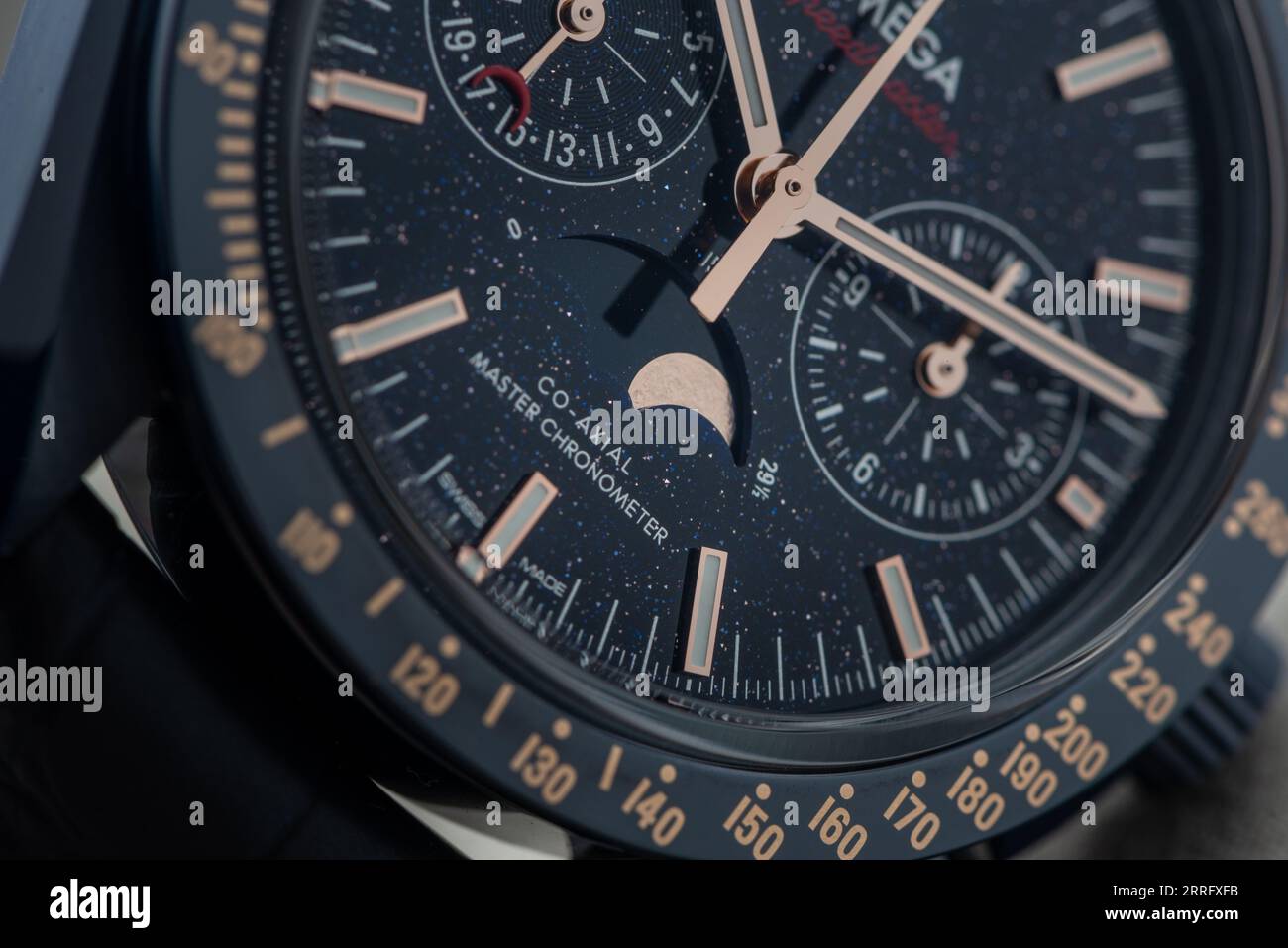 Omega Speedmaster Chronograph with moon phase Stock Photo - Alamy