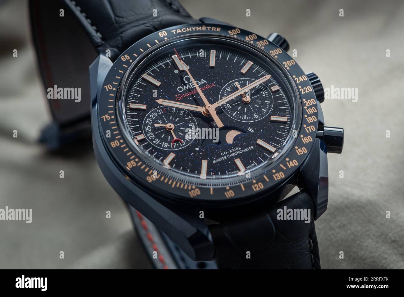 Omega Speedmaster Chronograph with moon phase Stock Photo - Alamy