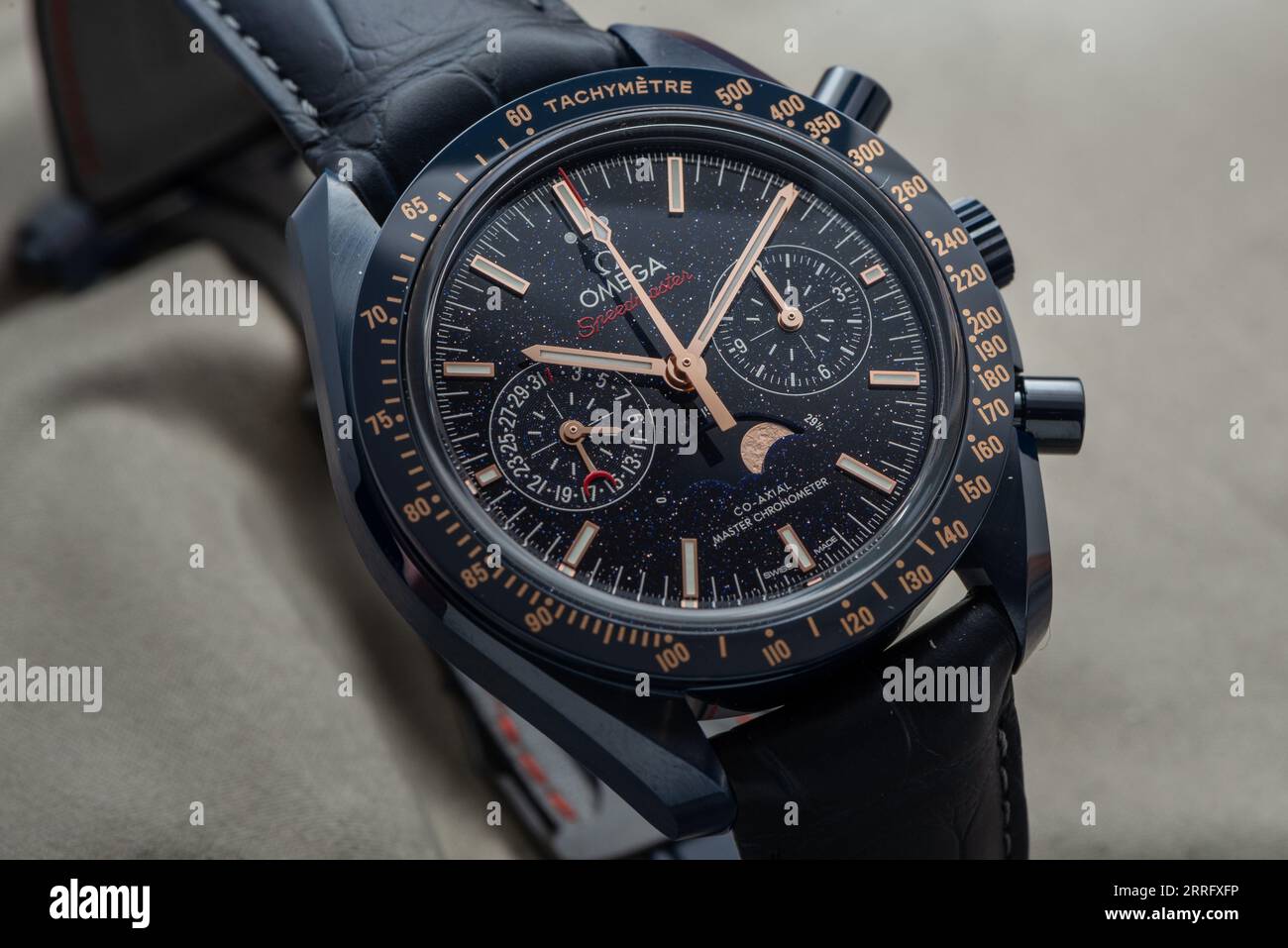Omega Speedmaster Chronograph with moon phase Stock Photo - Alamy