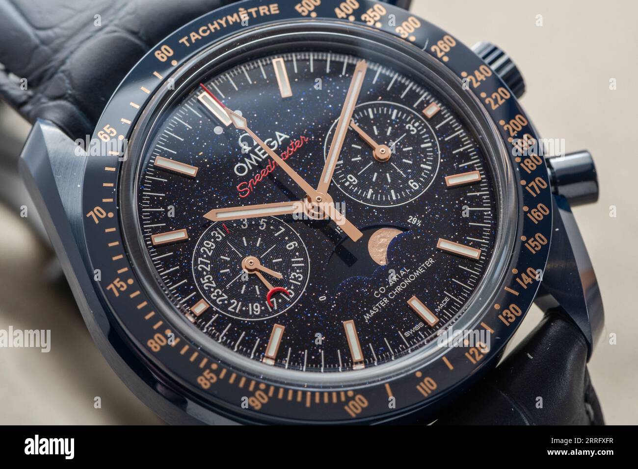 Omega Speedmaster Chronograph with moon phase Stock Photo - Alamy