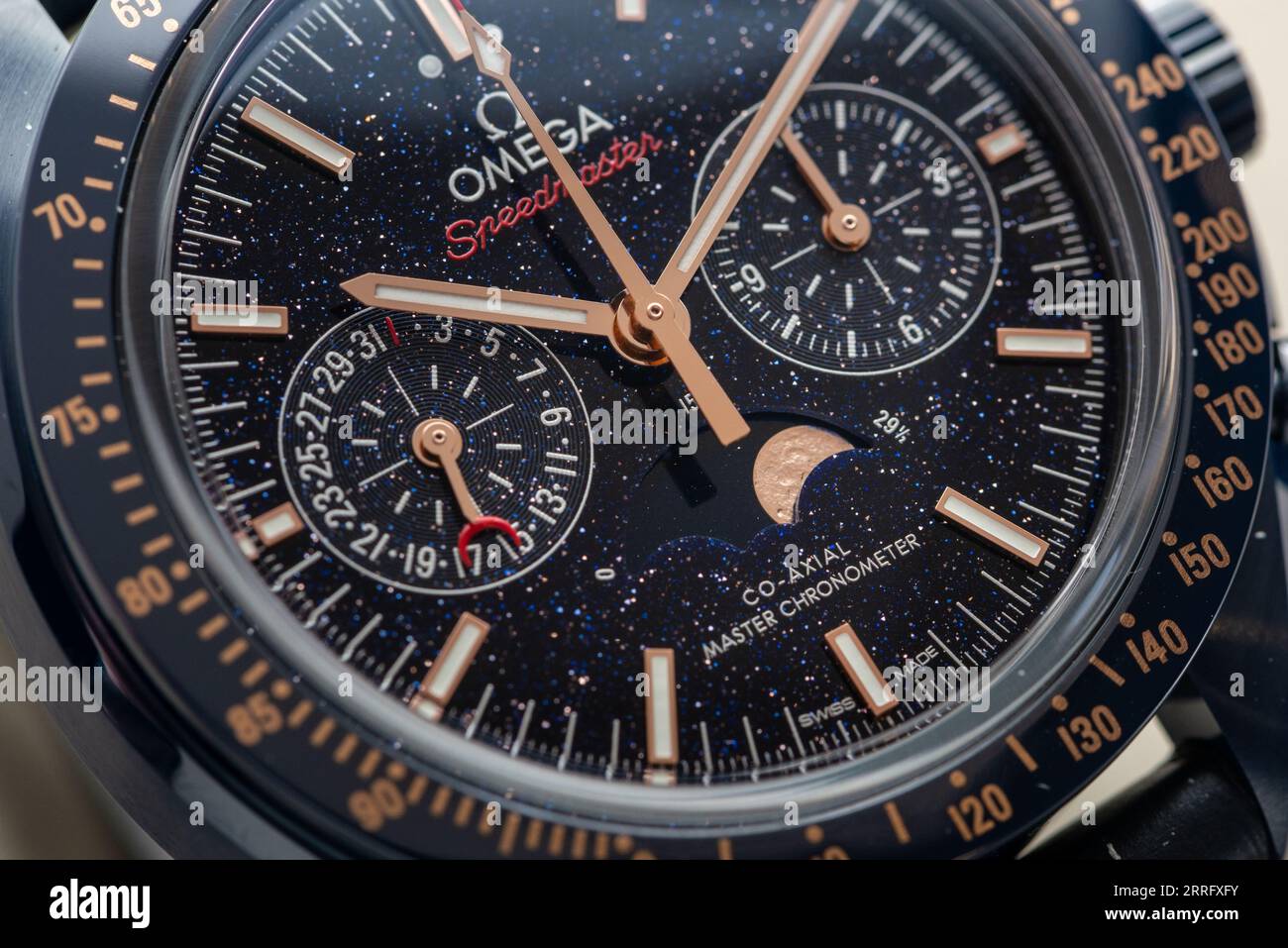 Omega Speedmaster Chronograph with moon phase Stock Photo - Alamy