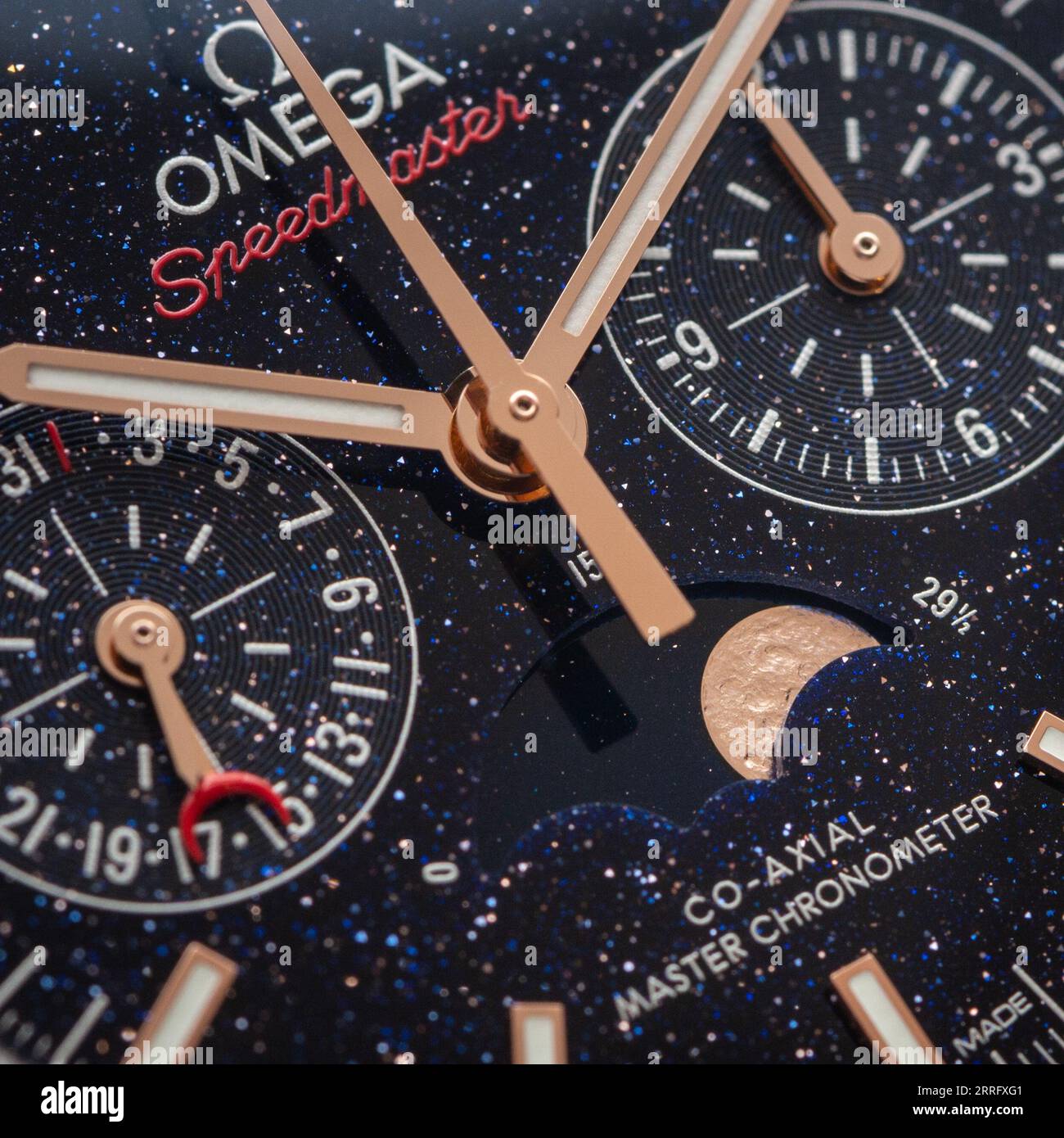 Omega Speedmaster Chronograph with moon phase Stock Photo - Alamy