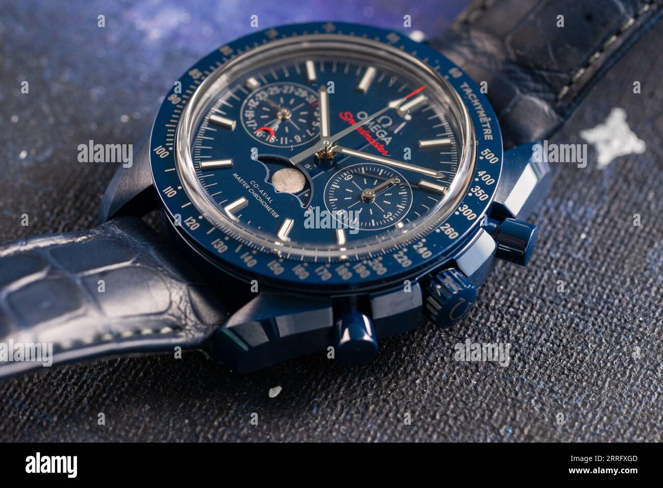Omega Speedmaster Chronograph with moon phase Stock Photo - Alamy