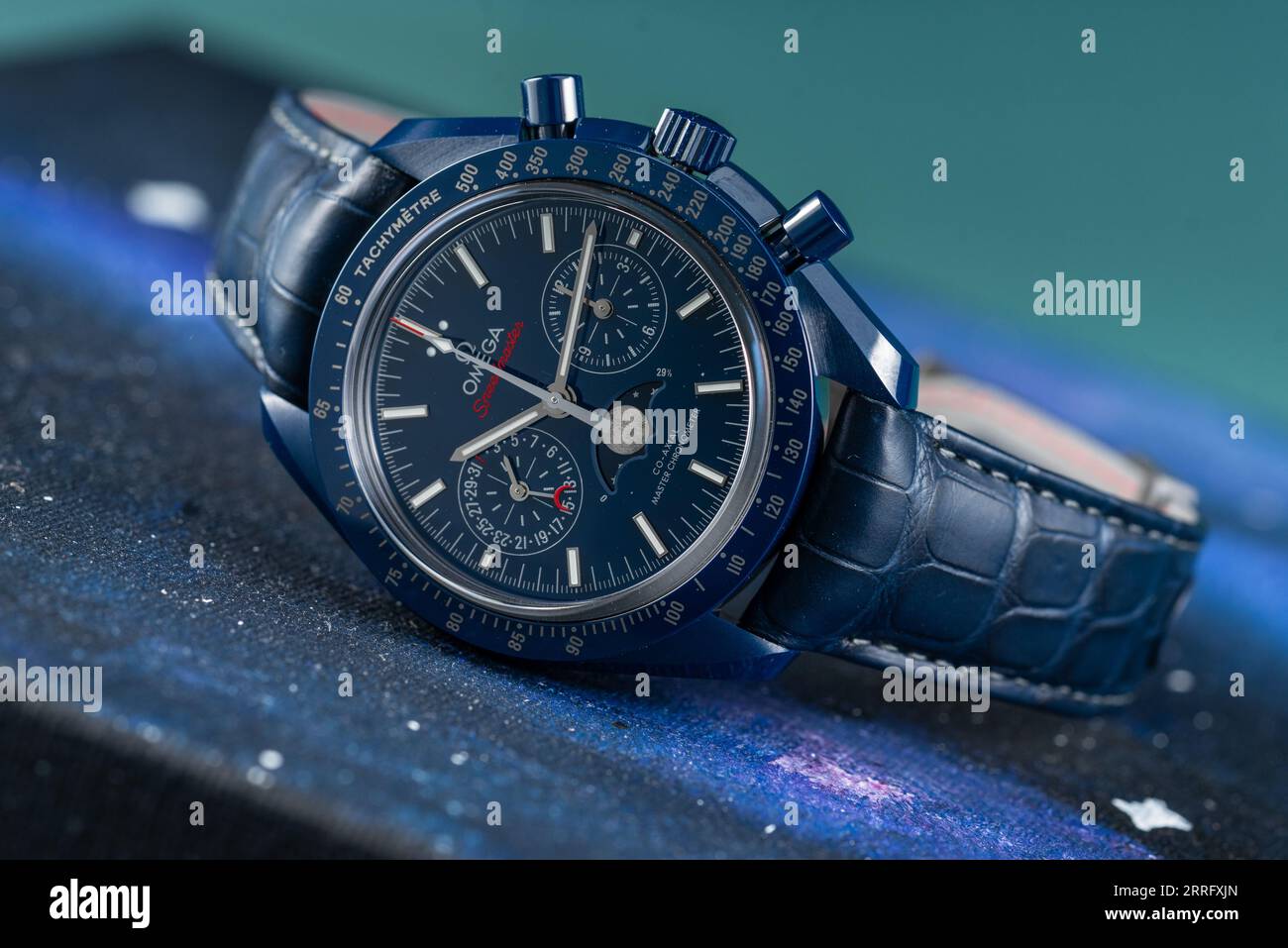 Omega Speedmaster Chronograph with moon phase Stock Photo - Alamy