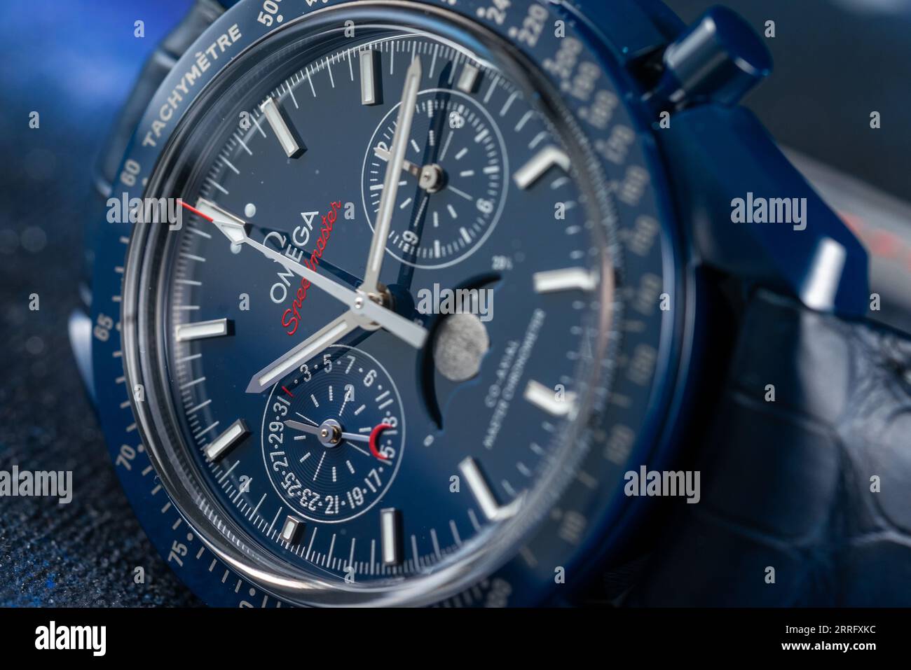Omega Speedmaster Chronograph with moon phase Stock Photo - Alamy