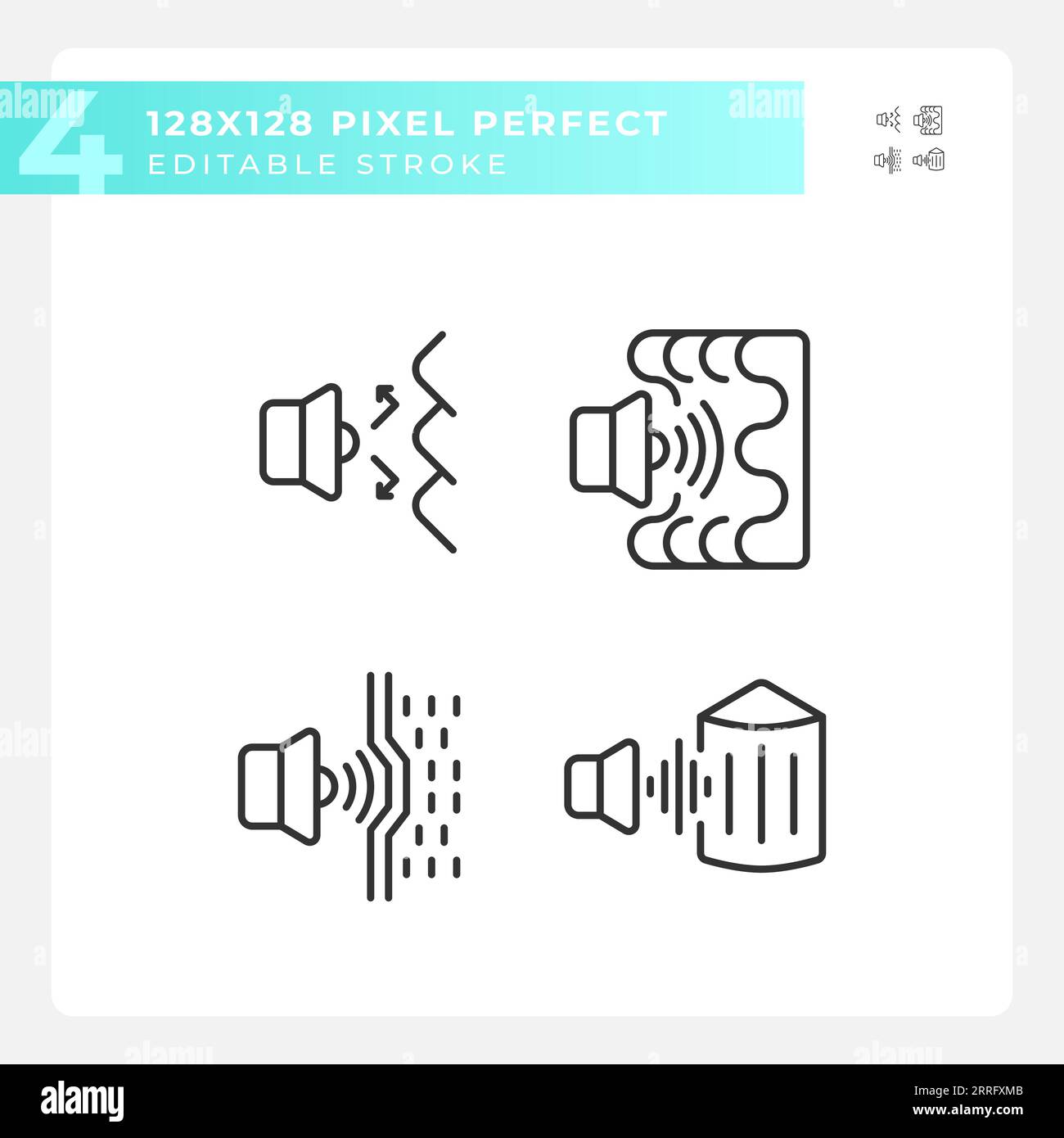 Editable pixel perfect black soundproofing line icons Stock Vector ... Editable pixel perfect black soundproofing line icons Stock Vector ...