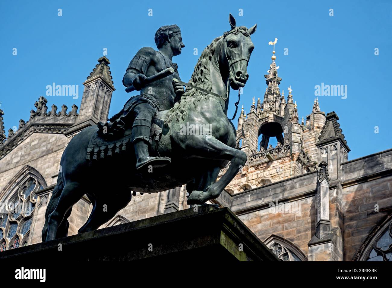 The equestrian statue of Charles II dressed as a Roman Emperor in ...