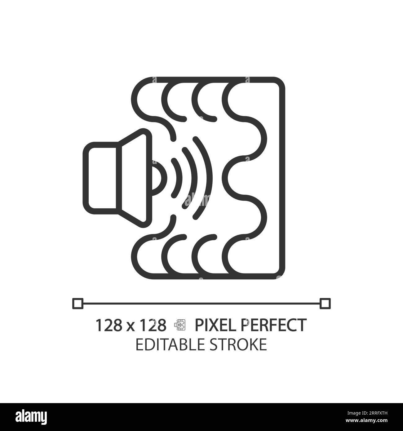 Customizable sound absorption black thin linear icon Stock Vector Image ...