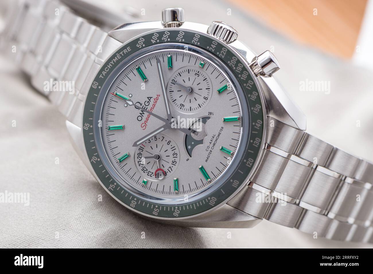Omega Speedmaster Chronograph with moon phase Stock Photo - Alamy