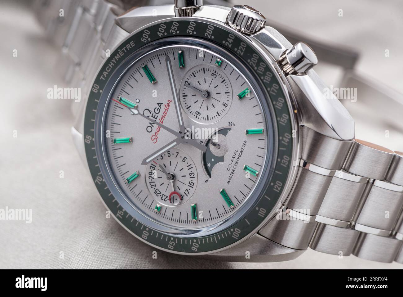 Omega Speedmaster Chronograph with moon phase Stock Photo - Alamy
